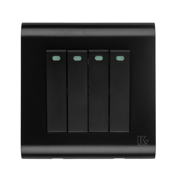 Kevilton Modular Jet Black 4Gang 2Way Switch – LE.LK