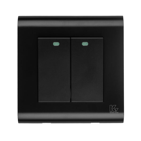 Kevilton Modular Jet Black 2Gang 2Way Switch – LE.LK