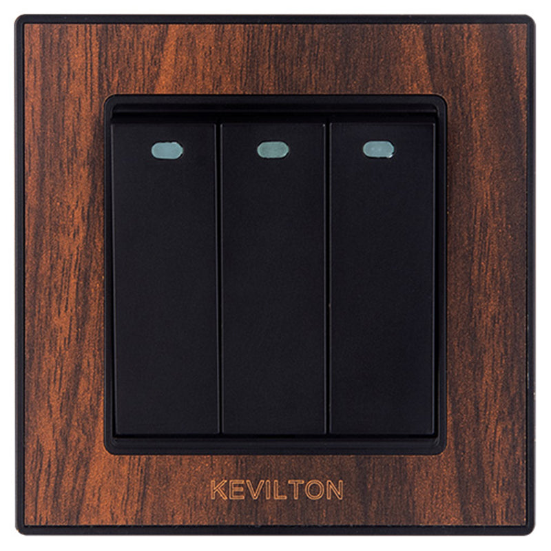Kevilton Nature Kumbuk 3Gang 1Way Switch – LE.LK