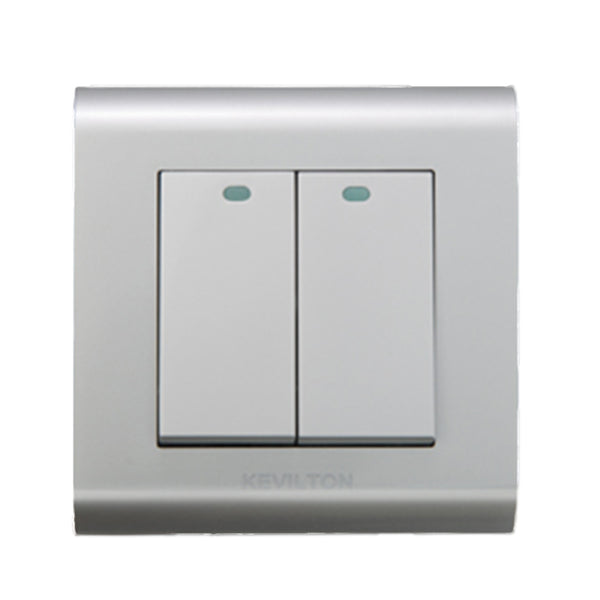 Kevilton Modular Silver 2Gang 2Way Switch – LE.LK