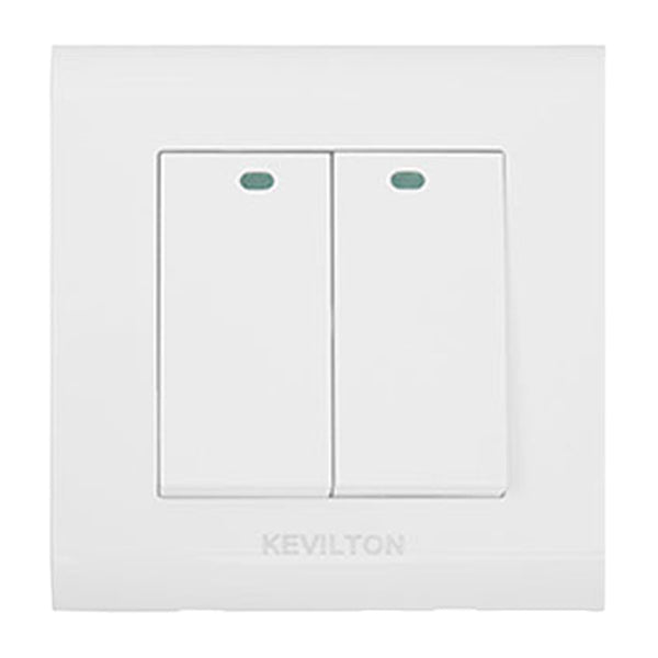 Kevilton Modular White 2Gang 1Way Switch – LE.LK